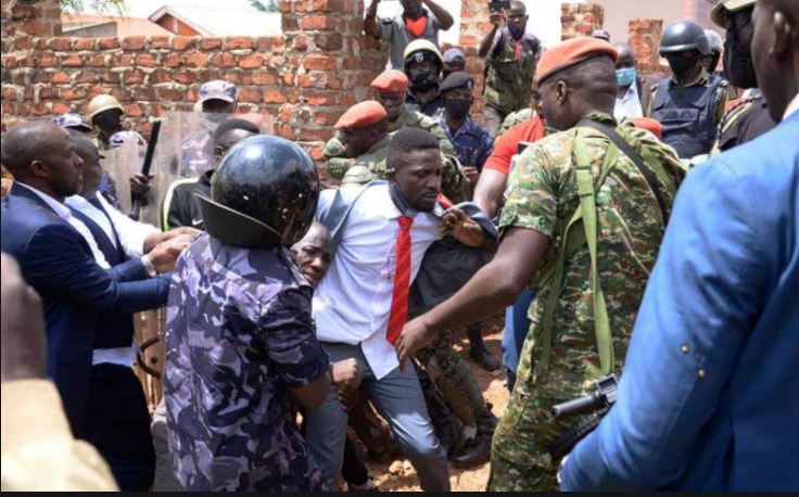 Uganda’s opposition party leader being arrested – The Sierra Leone ...